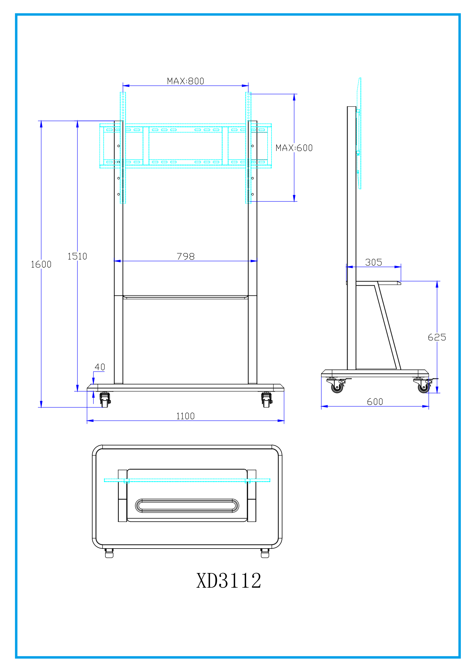 XD3112 IFPD Mobile Stand_iBoard